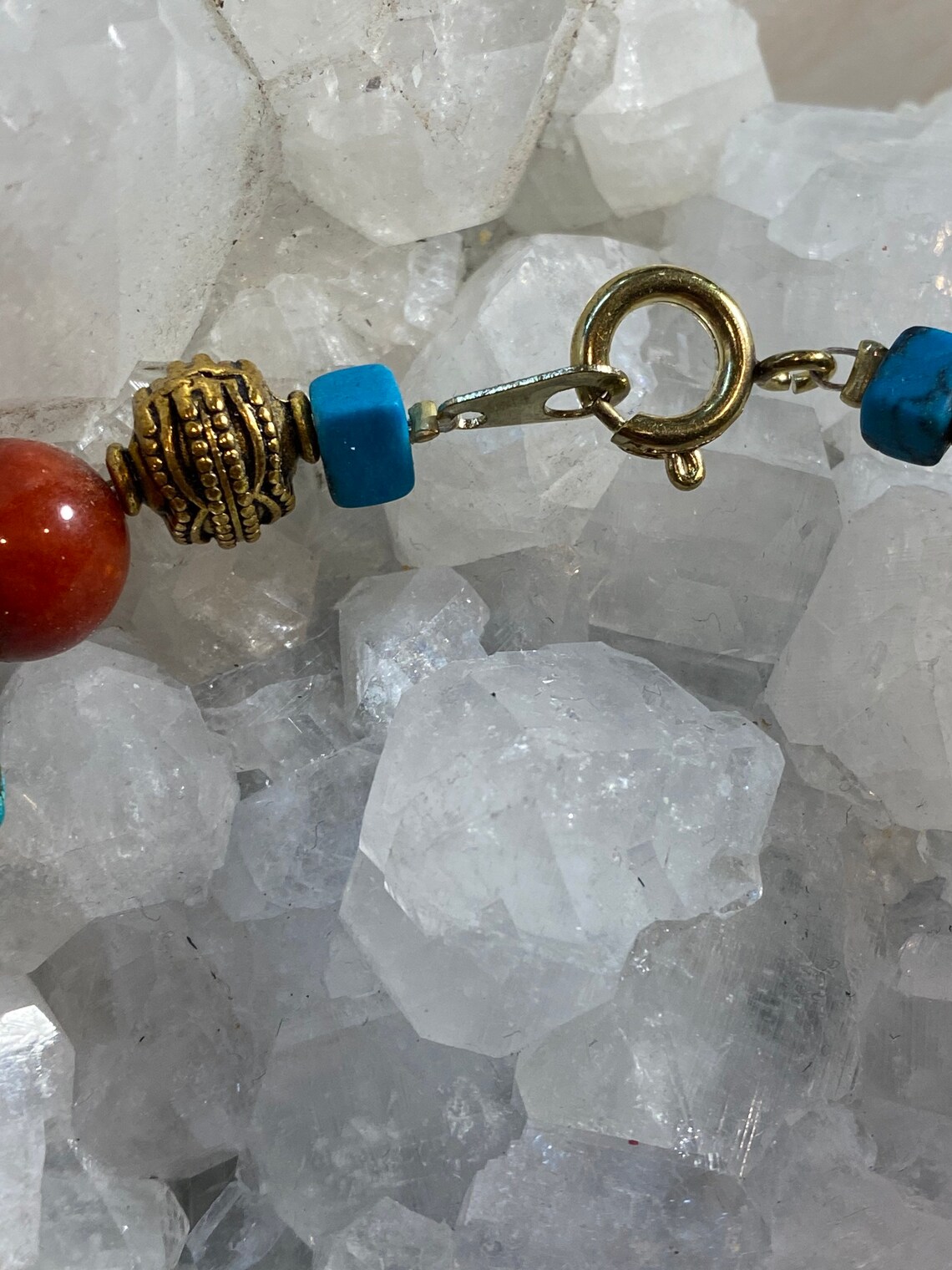 Turquoise and Dyed Quartz - Etsy