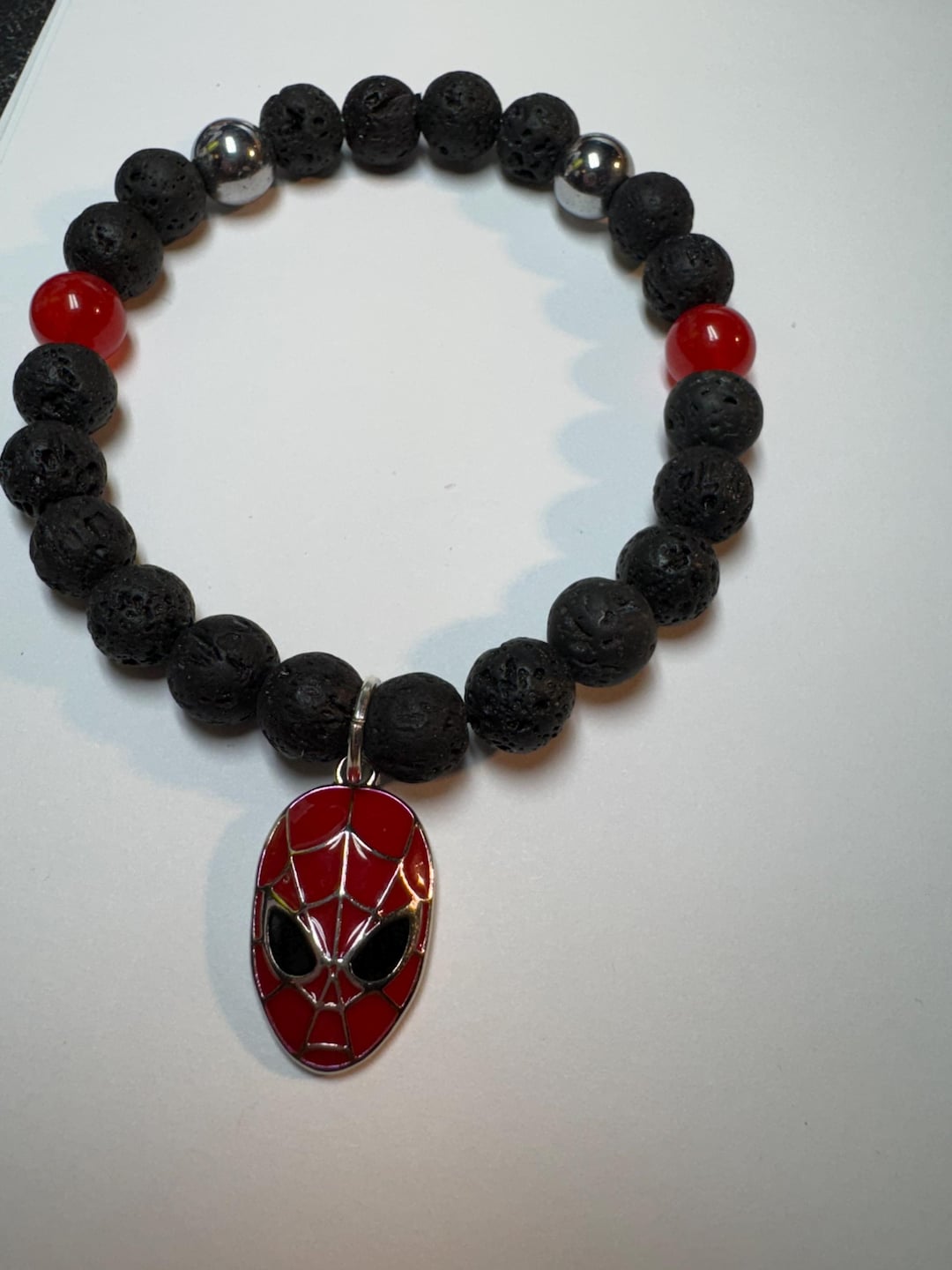 Spider Man Inspired Bracelet Hematite,jade,lava - Etsy