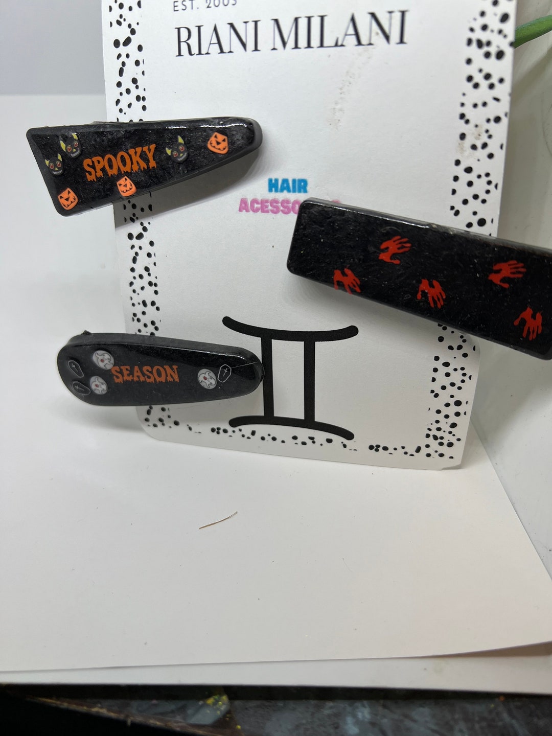 Spooky Season Scary Halloween Inspired Hair Clips Resin - Etsy