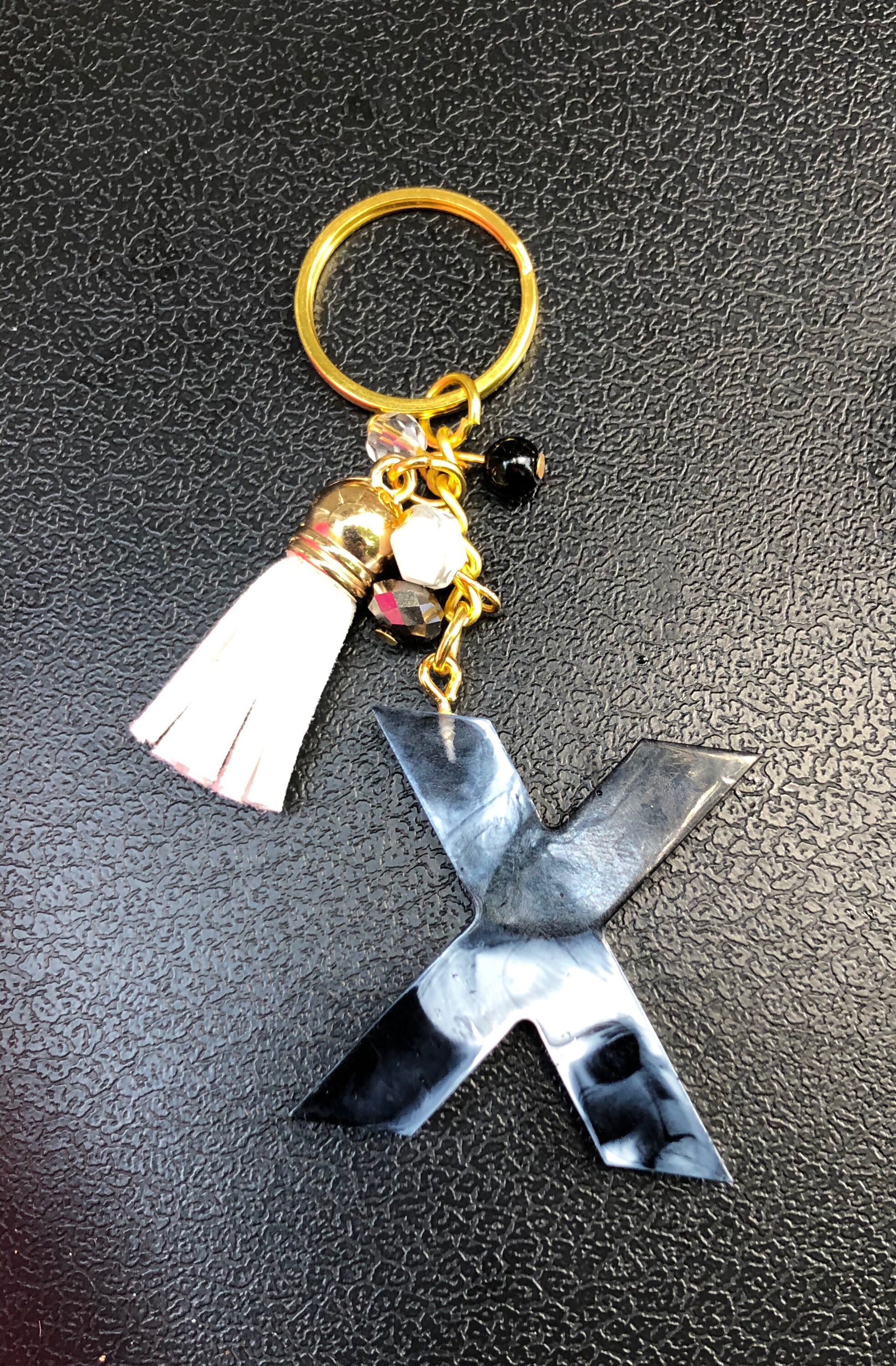 Keychain With Swarovski Crystal and Onyx . - Etsy UK