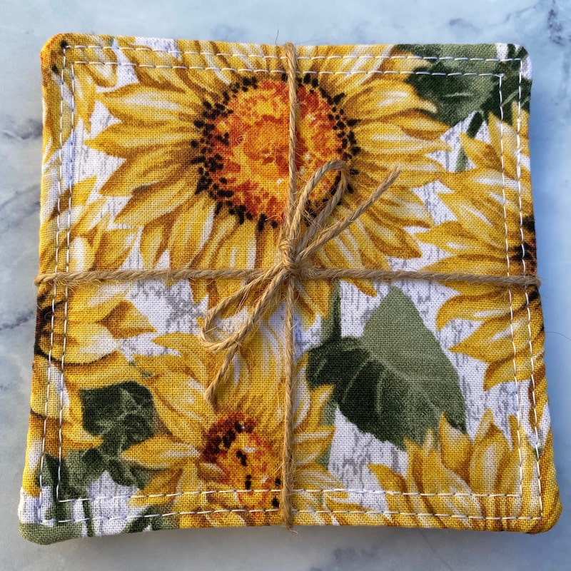 Sunflower Coaster - Etsy