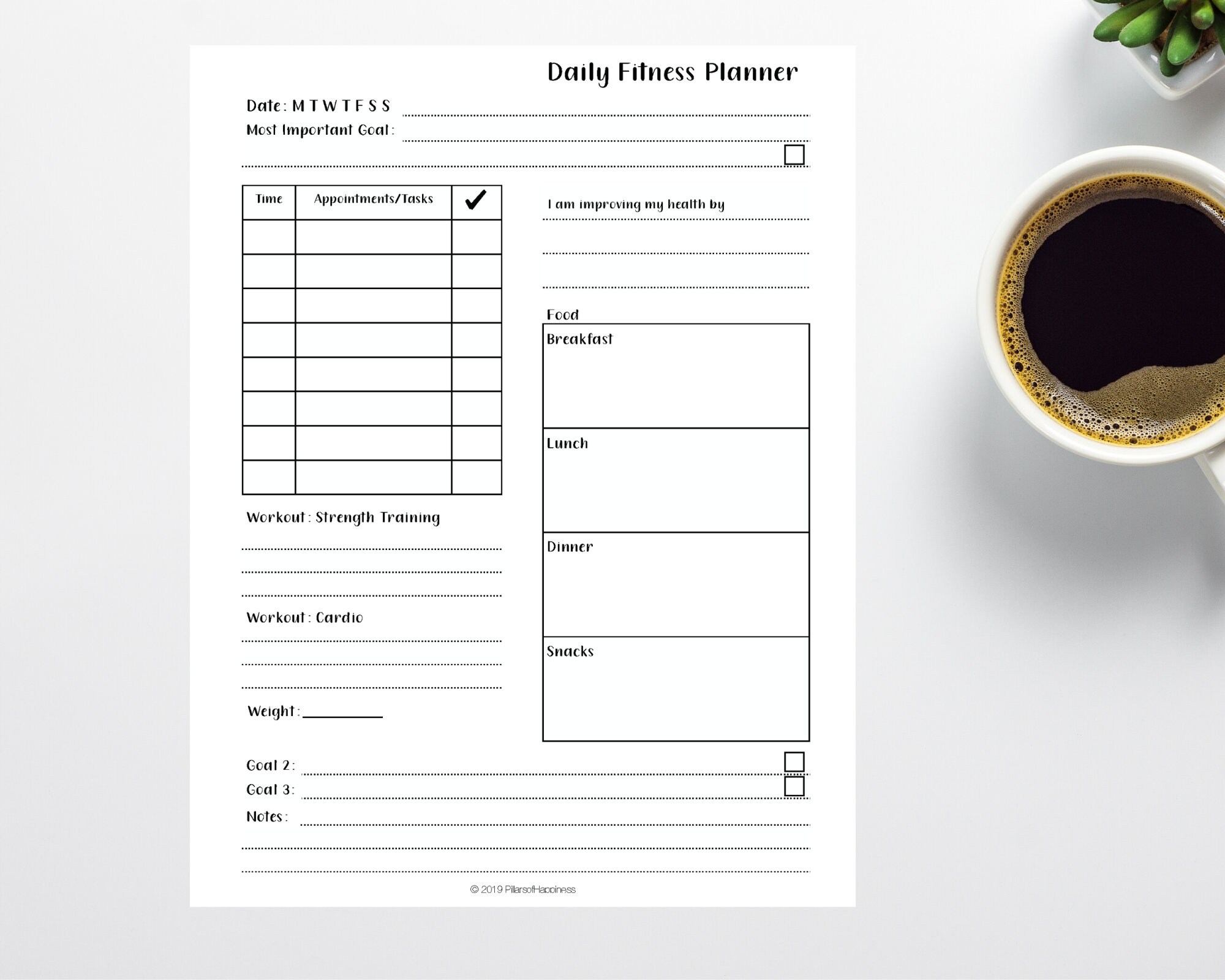 Daily Planner Printable Productivity Planner Schedule - Etsy