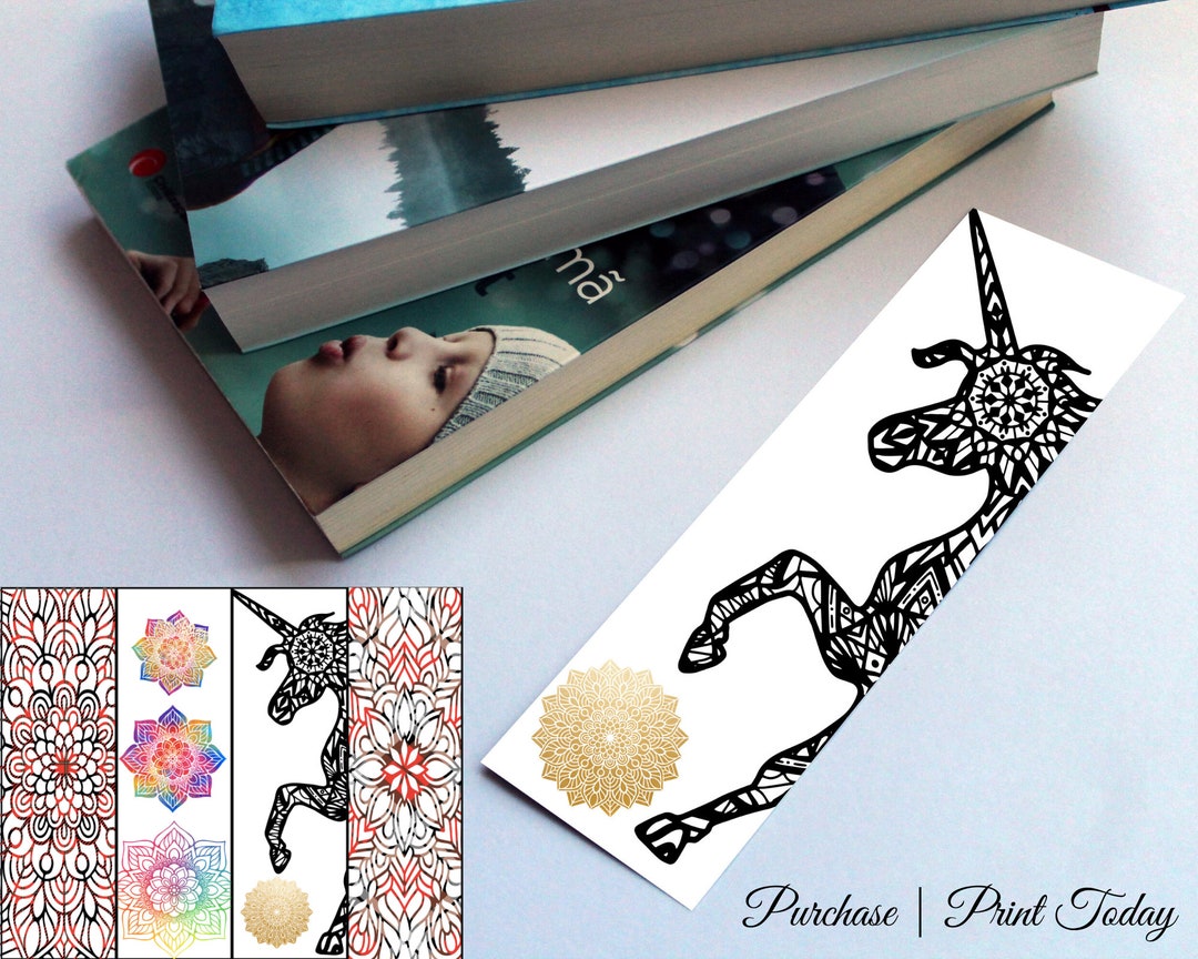 Mandala Bookmarks, Set of 4 Digital/printable Bookmarks - Etsy