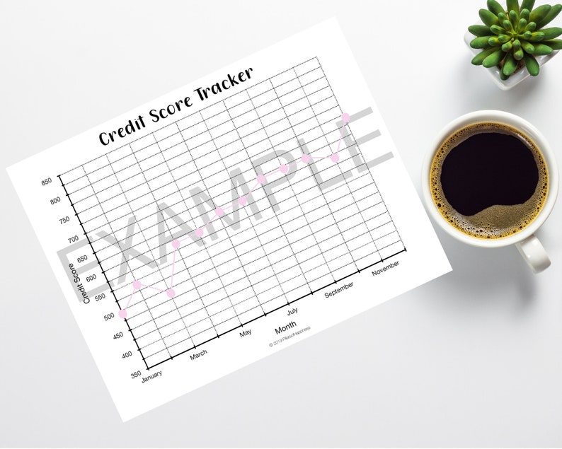 Credit Score Tracker, Printable, Personal Finance - Etsy