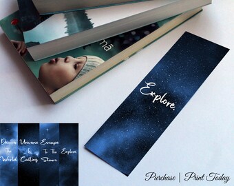 Printable Bookmarks, Set of 4 Bookmarks, Galaxy Bookmarks, Book ...