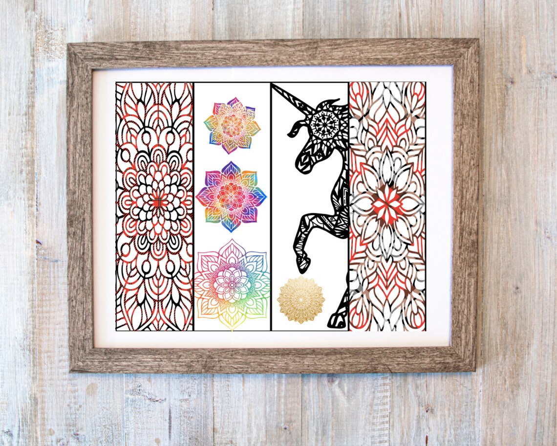 Mandala Bookmarks, Set of 4 Digital/printable Bookmarks - Etsy