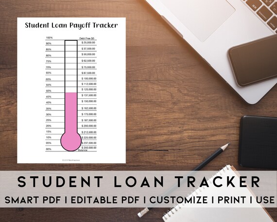 Student Loan Tracker Printable Student Loan Thermometer | Etsy