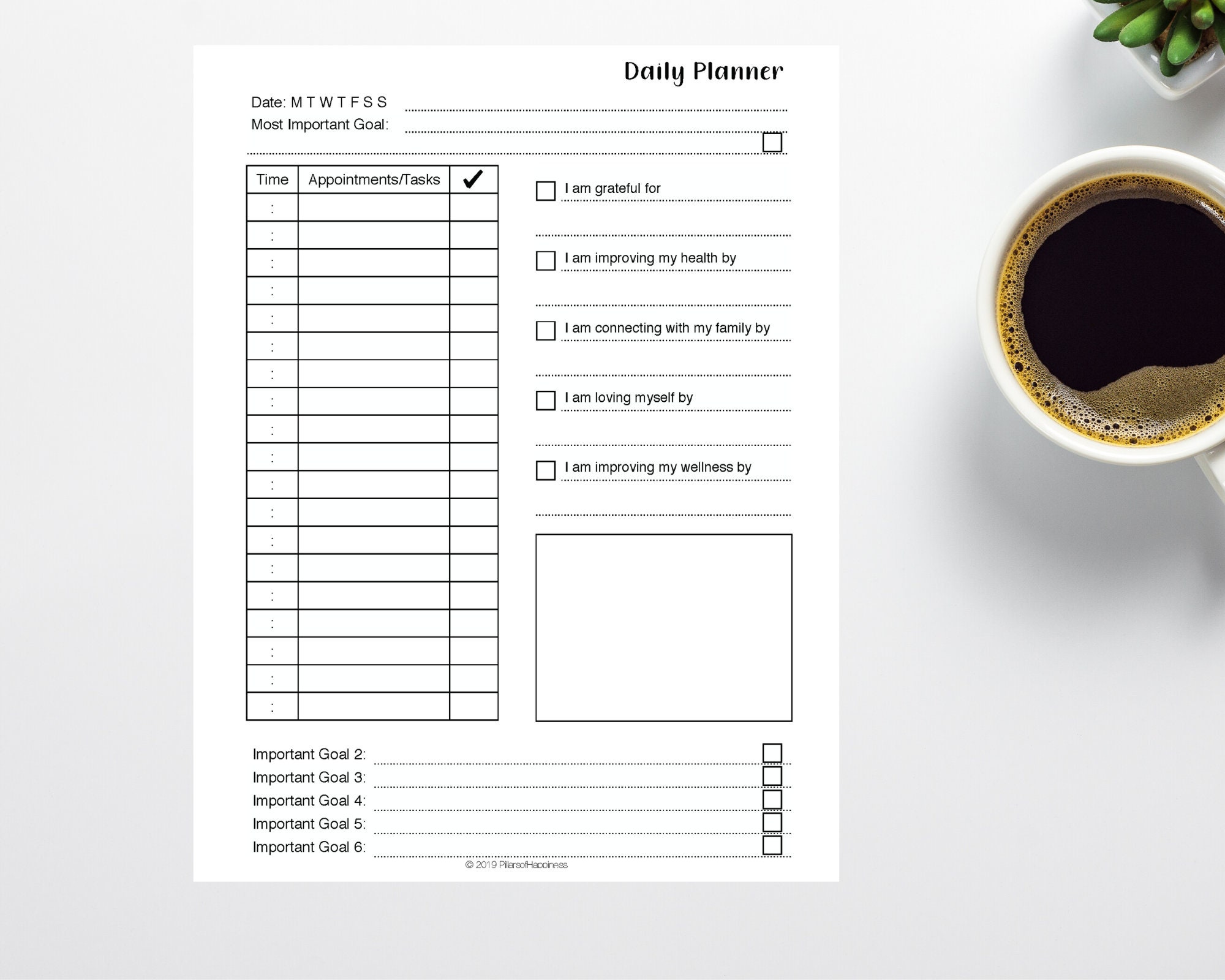 Daily Planner Printable Productivity Planner Schedule - Etsy