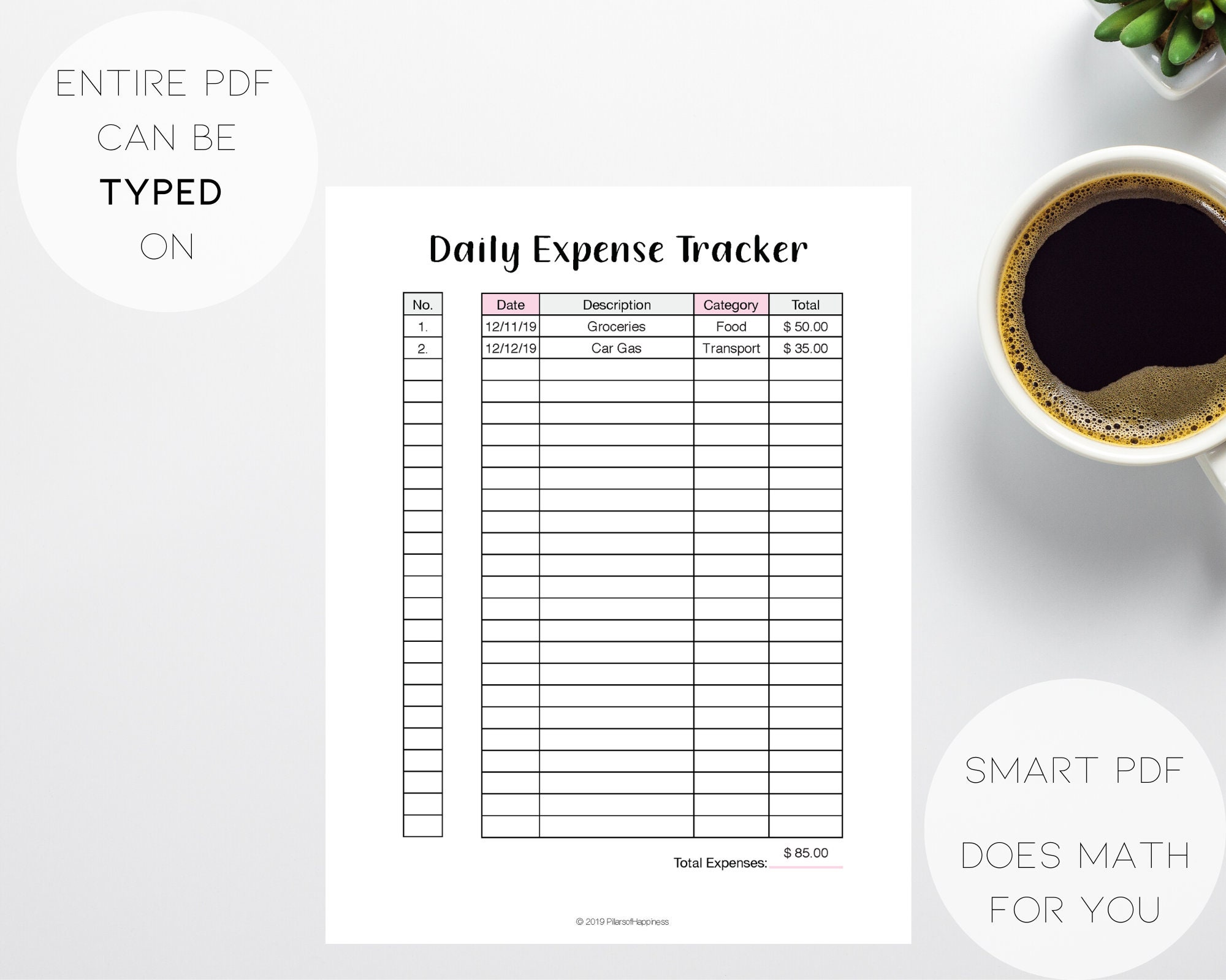 Personal Daily Expense Tracker Spending Tracker Printable - Etsy