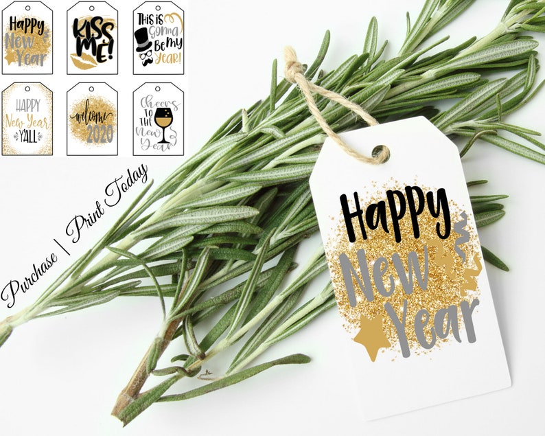 6 Happy New Year Gift Tags, Gift Wrapping - Etsy
