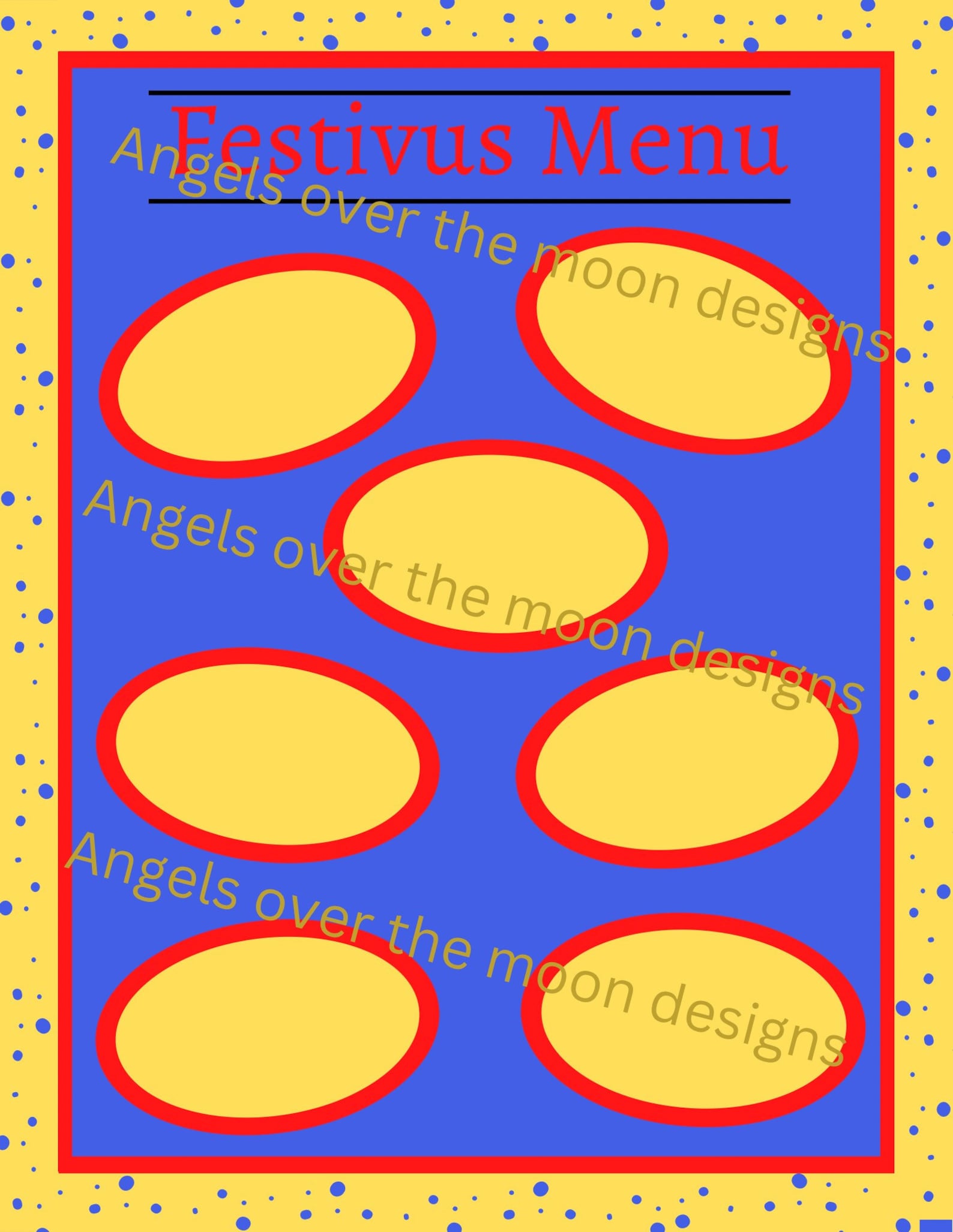 Seinfeld festivus Fill-in Menu printable - Etsy