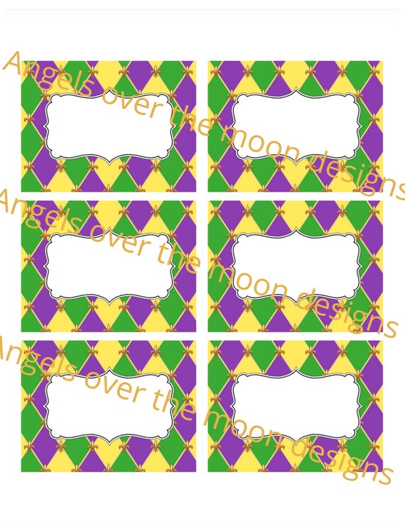 Mardi Gras Labels printable | Etsy