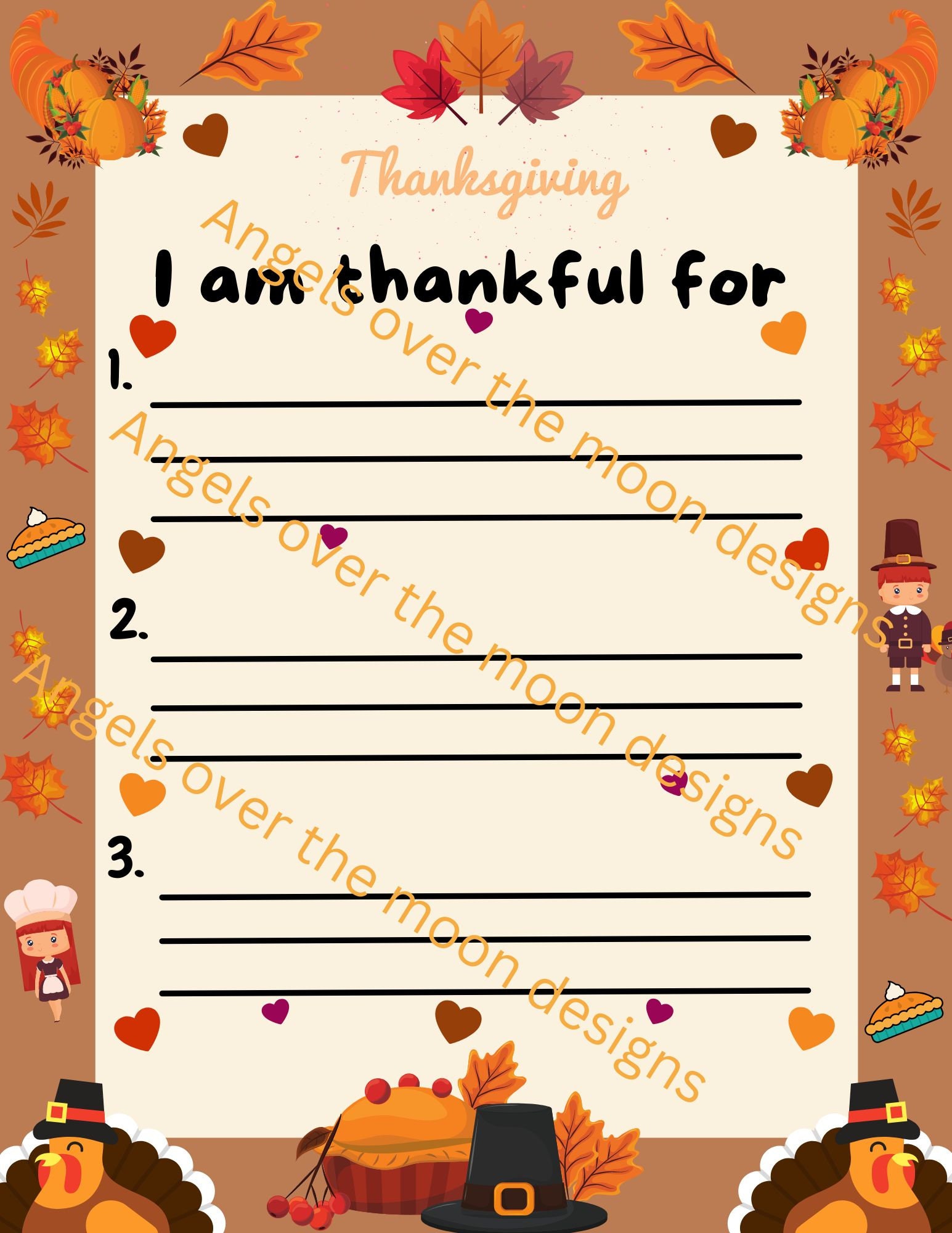 I Am Thankful Activity Sheet - Etsy