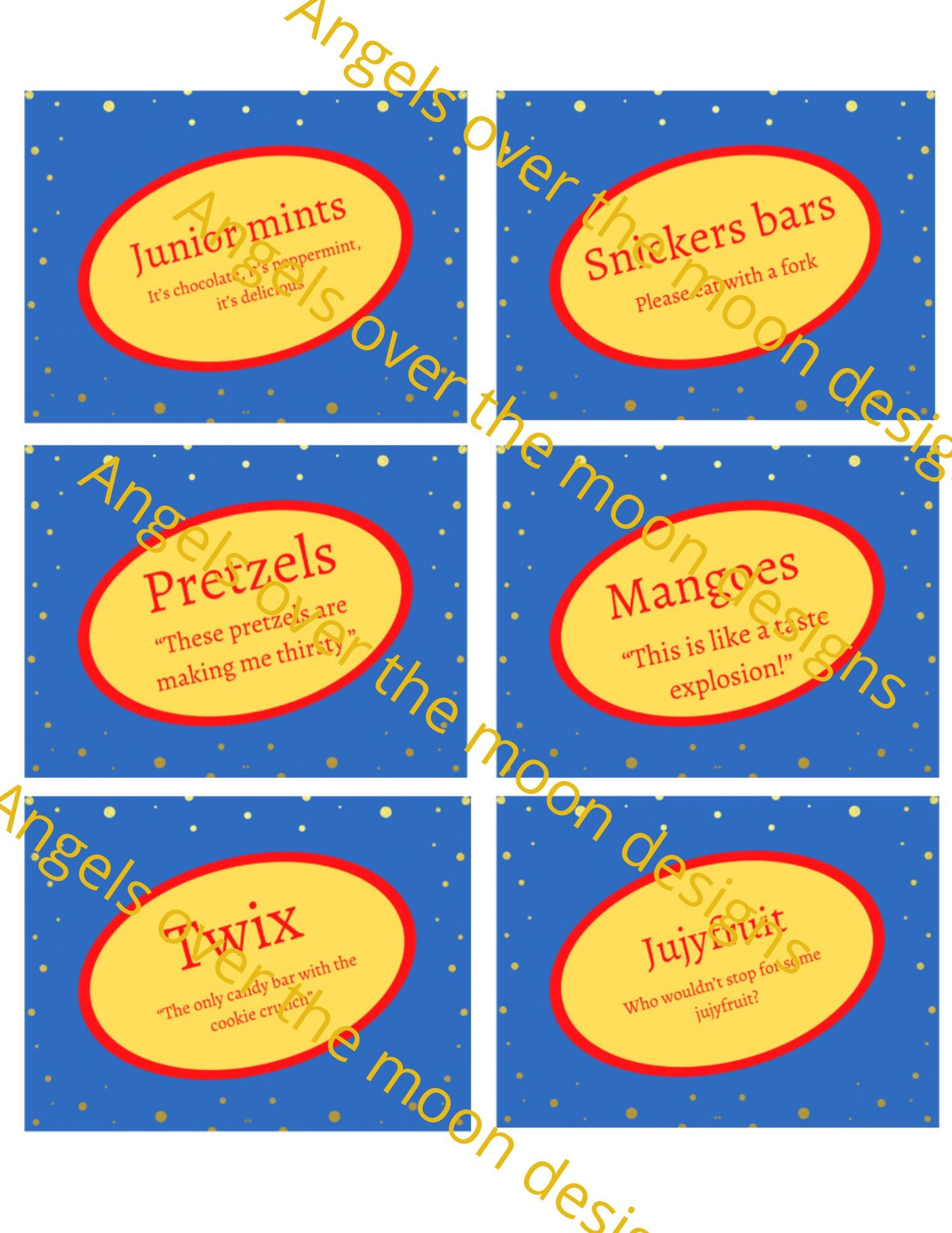 Seinfeld Food Labels Printable for Parties - Etsy