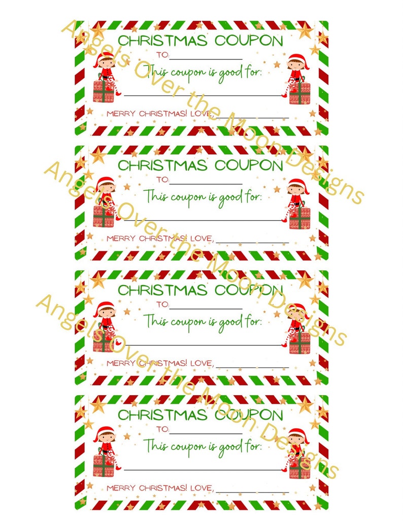Christmas Coupons Elf *printable* - Etsy