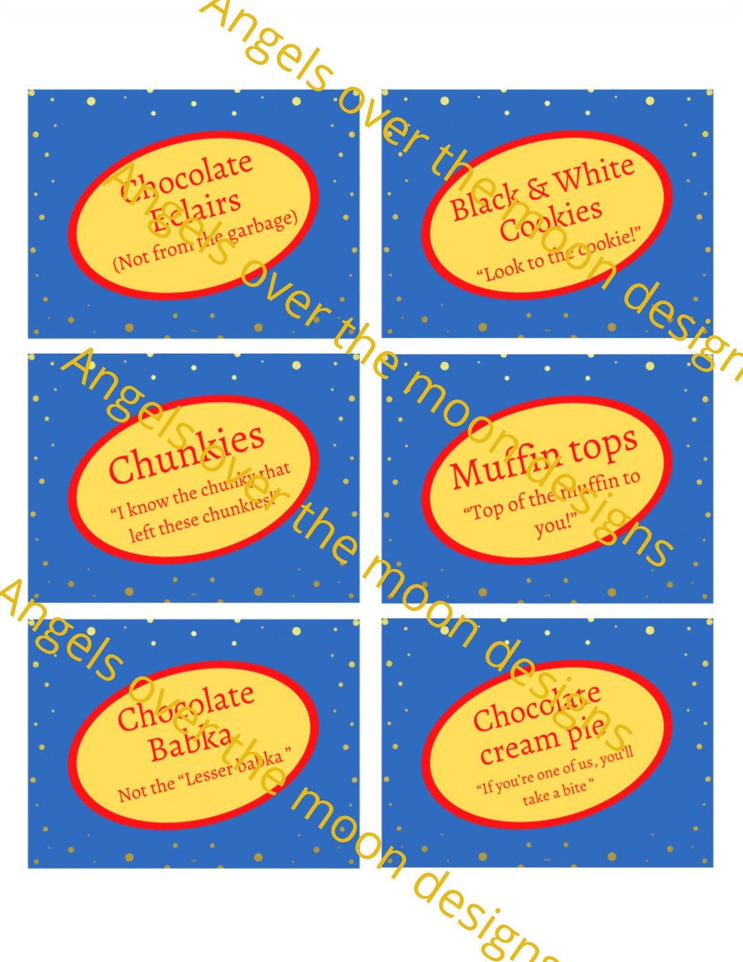 Seinfeld Food Labels Printable for Parties - Etsy