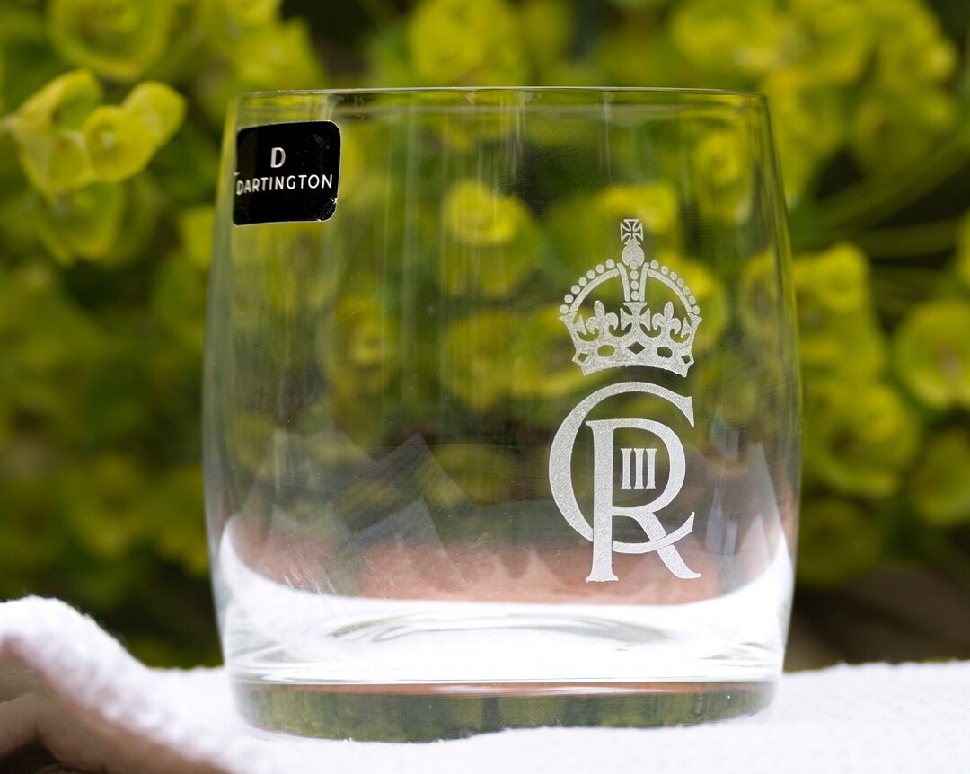 Dartington Crystal Tumbler With King Charles III Third Cypher Engraved ...