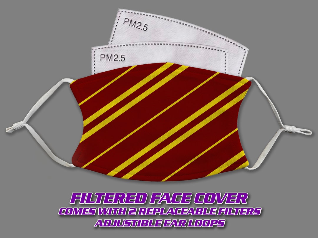 Red and Gold Striped Fashion Face Cover - Etsy