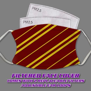 Red and Gold Striped Fashion Face Cover - Etsy