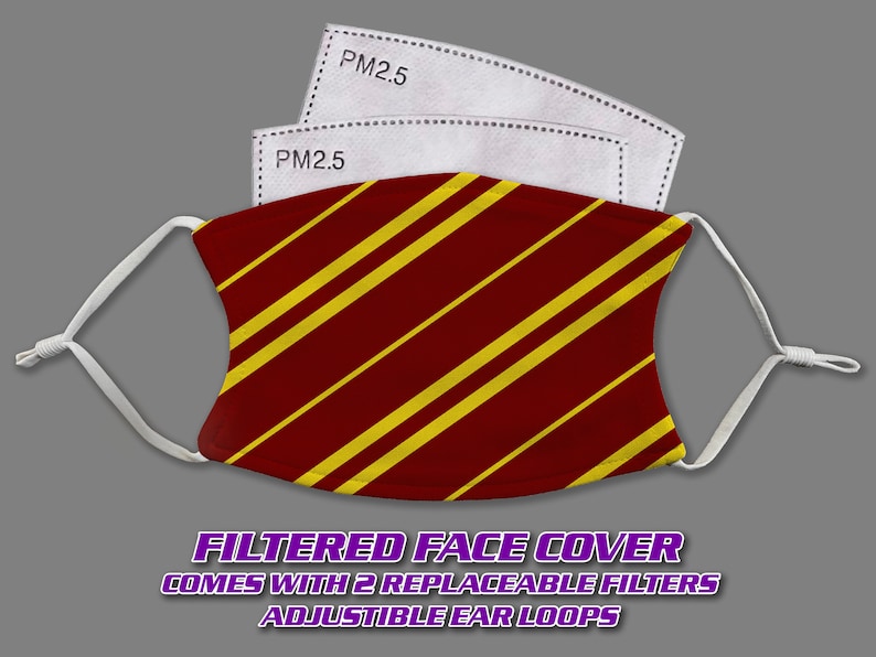 Red and Gold Striped Fashion Face Cover - Etsy