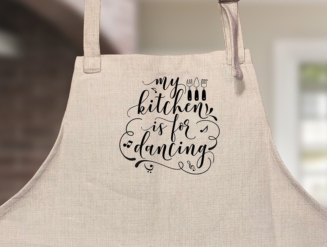 My Kitchen is for Dancing Linen Apron With Pocket - Etsy