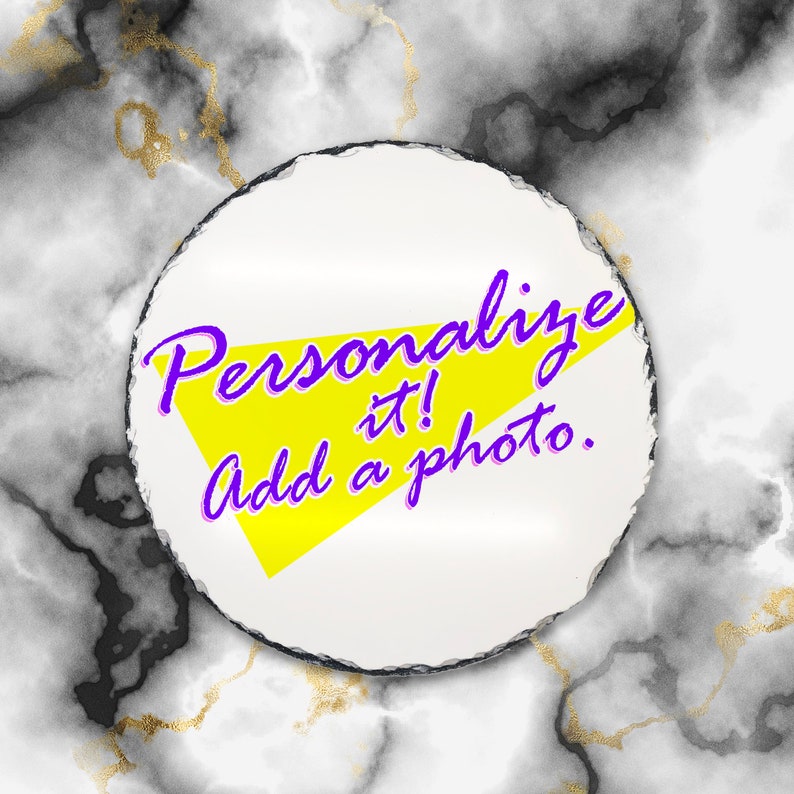 Small Round Photo Slate Decor - Etsy