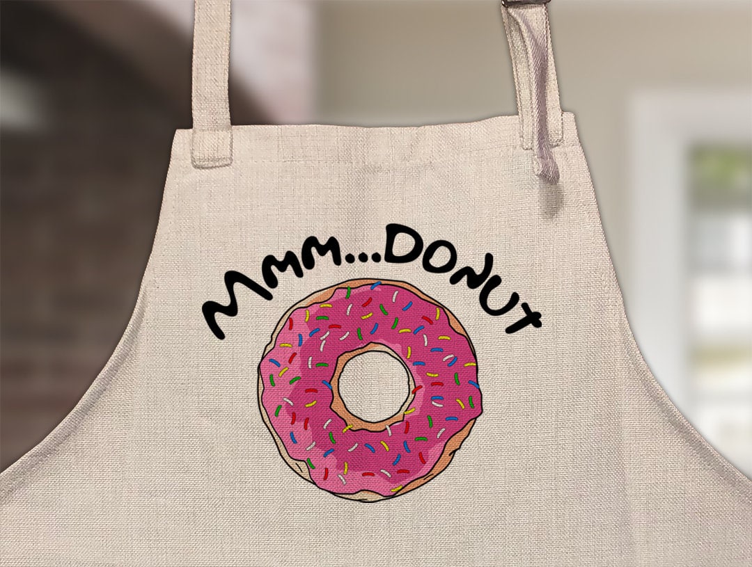 Mmm...donut Linen Apron With Pocket - Etsy