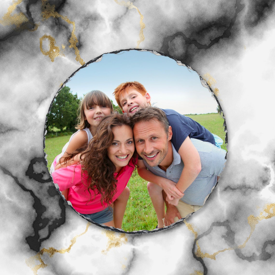 Small Round Photo Slate Decor - Etsy