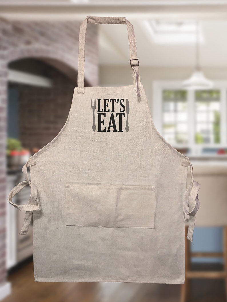 Let's Eat! Apron With Pocket - Etsy