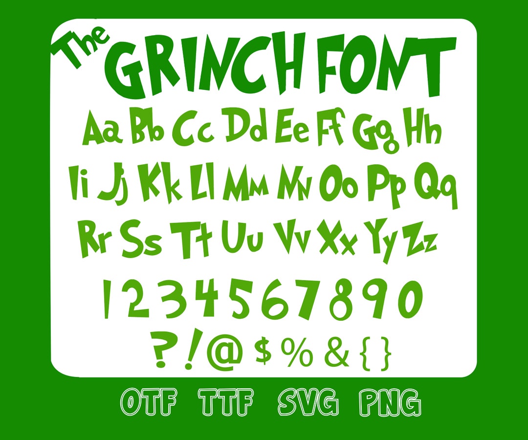 Grinch Font svg Pink Character svg Alfabeto Fuente de - Etsy España