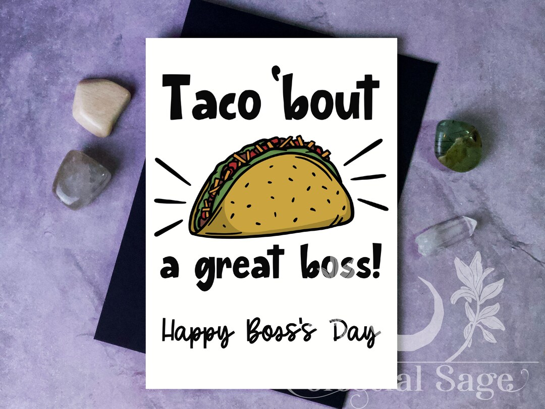 Boss's Day Card - Taco 'bout a Great Boss! Printable Greeting Card - Etsy