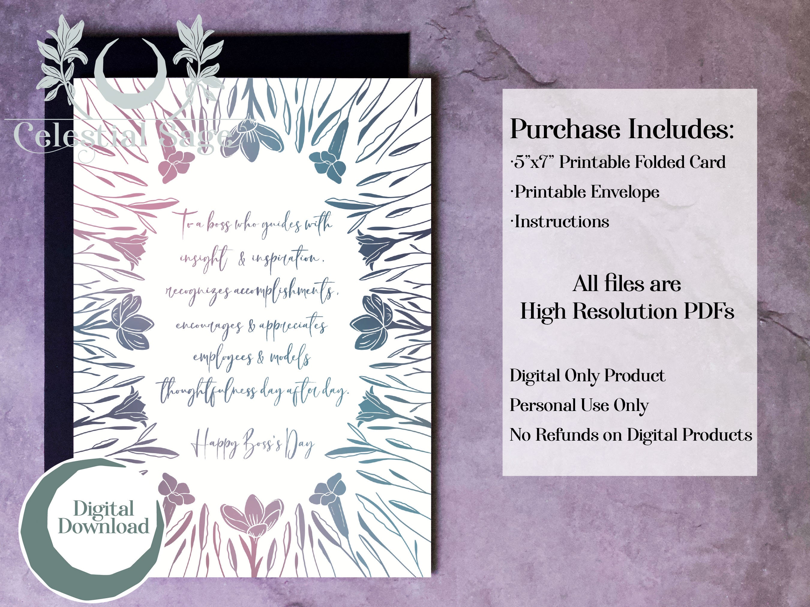Boss's Day Greeting Card | Bosses Day Card - Etsy