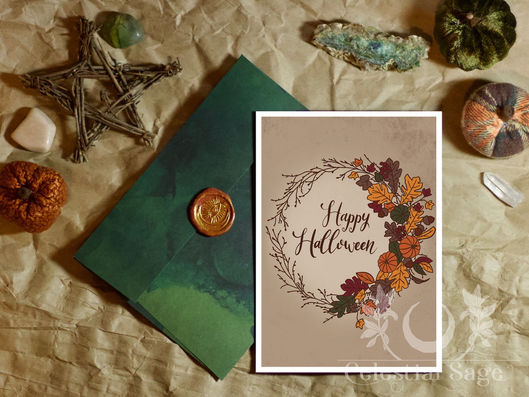 Halloween Printable Holiday Card - Happy Halloween - Printable Greeting ...