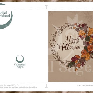 Halloween Printable Holiday Card - Happy Halloween - Printable Greeting ...