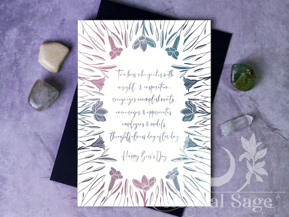 Boss's Day Greeting Card Bosses Day Card - Etsy