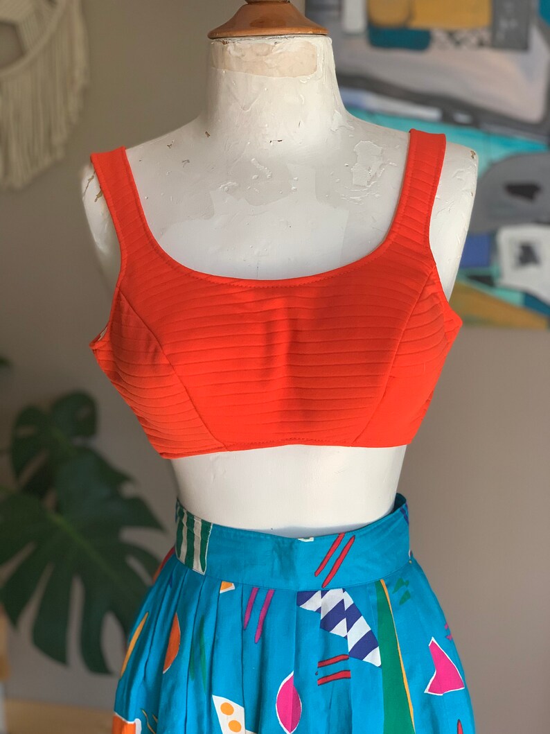 60s-70s Vintage Orange Bullet Bra Bathing Suit/crop Top - Etsy