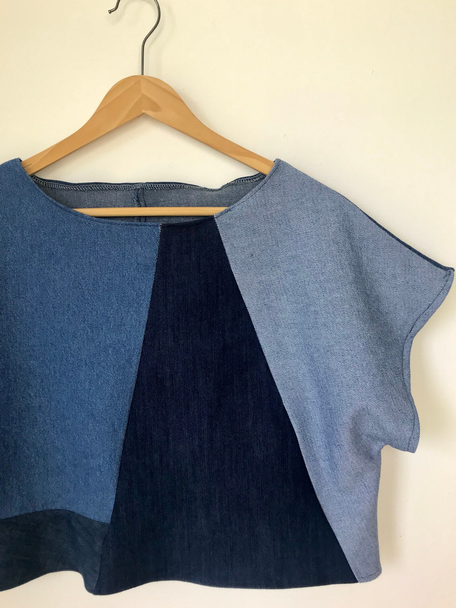 Hand Made Patchwork Denim Crop Top Upcycled | Etsy