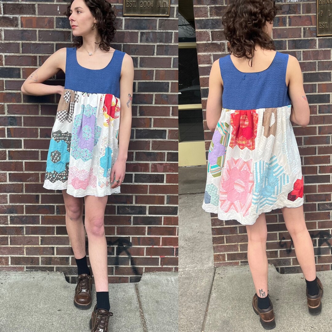 Handmade Up-cycled Vintage Quilt Dress - Etsy