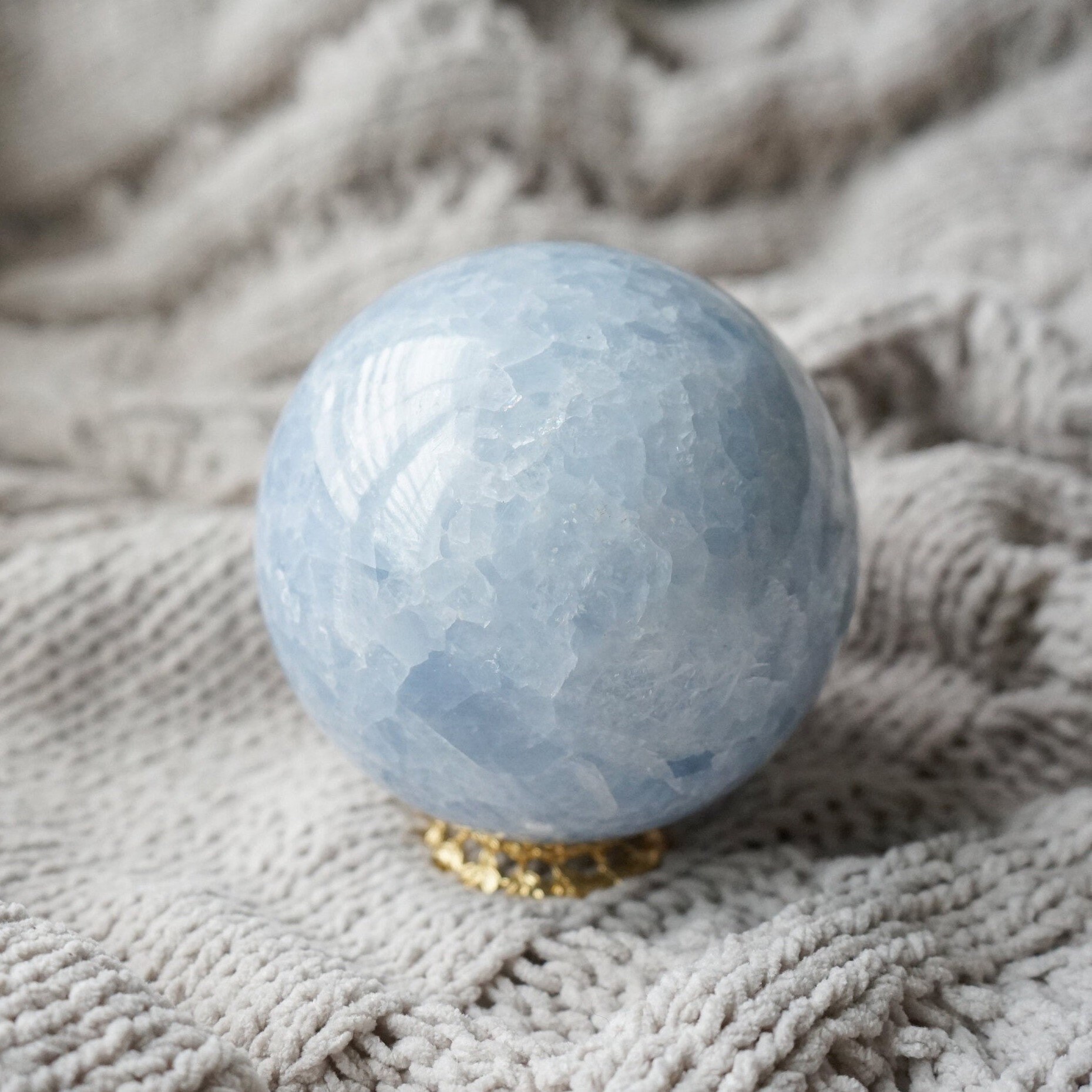 3.43lb Blue Calcite Crystal Ball Throat Chakra Healing And Spiritual ...