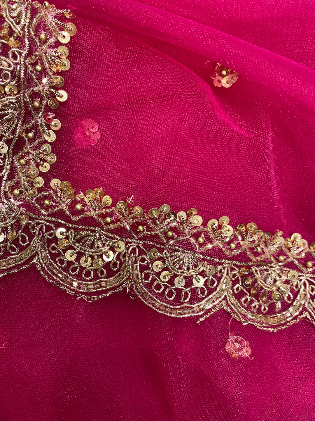 Pure Hand Embroidered Veli Dupatta/bridal Dupatta/wedding Dupatta/half ...