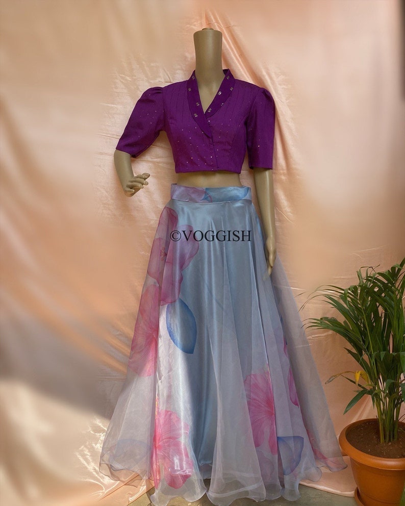 Womens Lehenga Set Crop Top Lehenga Indian Crop Top Skirt Etsy