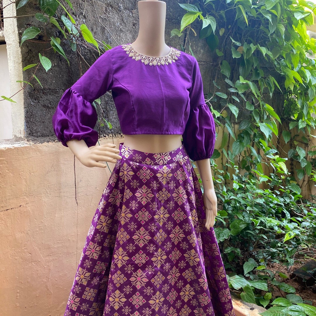 Womens Lehenga Set Teens Crop Top Lehenga Indian Crop Top Skirt Usa