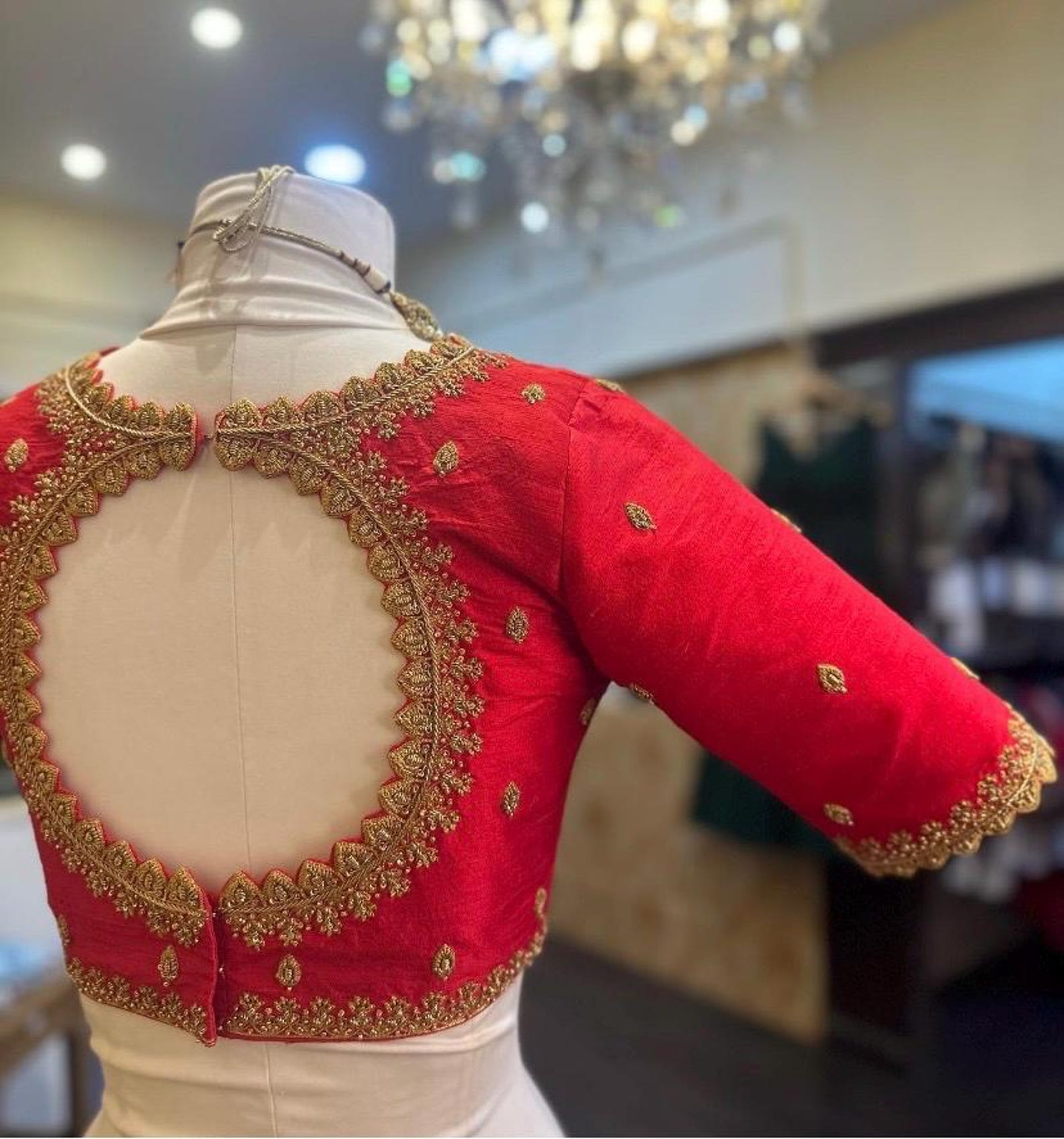 Pure Silk Red Hand Embroidery Blouse /saree Maggam Blouse/raw Silk ...