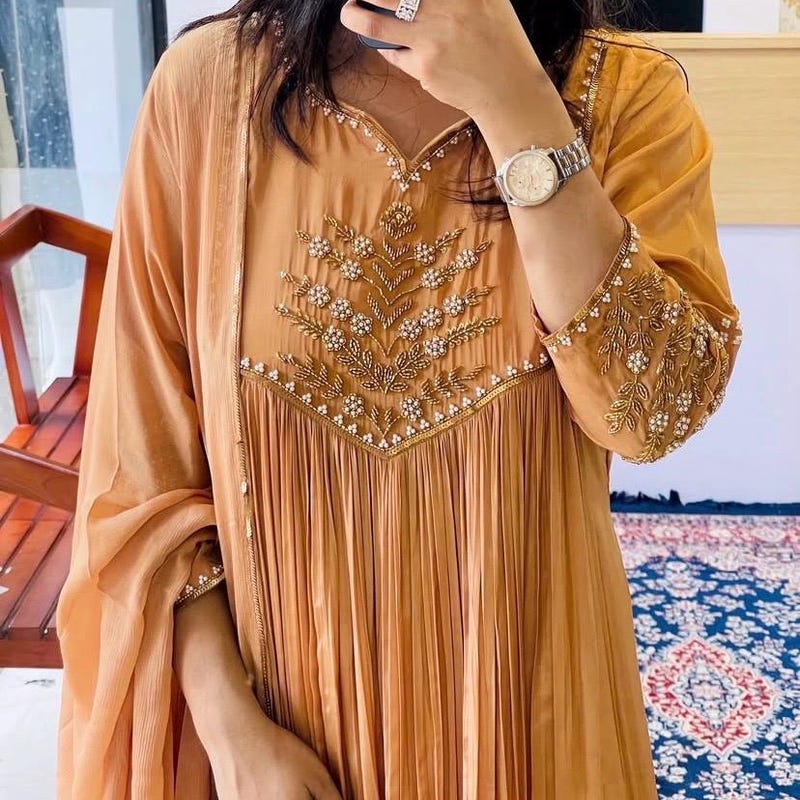 Orange Kurta for Woman - Etsy