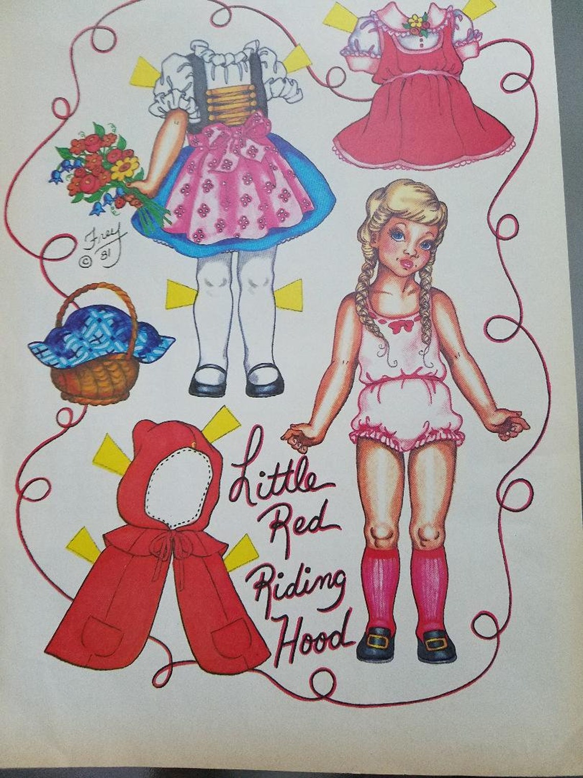 Vintage Red Riding Hood Paperdolls - Etsy