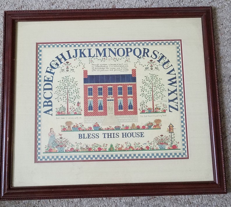 Susan Winget Framed Print Alphabet Sampler - Etsy