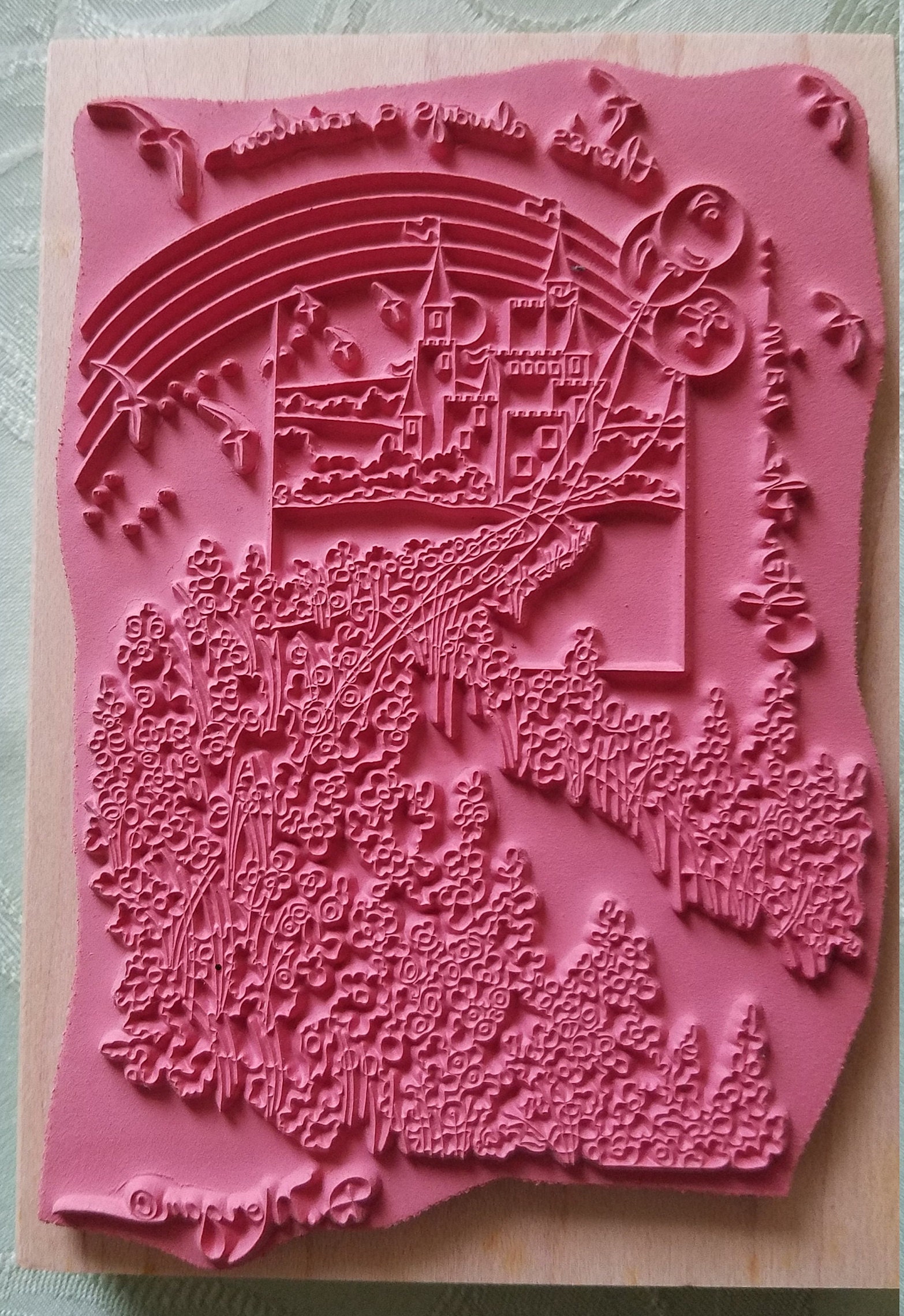 Rainbow Giant Rubber Stamp - Etsy