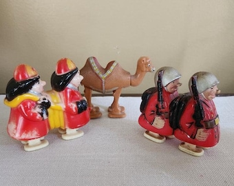 Vintage Native Riding Bison Ramp Walker Toy, Tribesman Buffalo Walkie ...