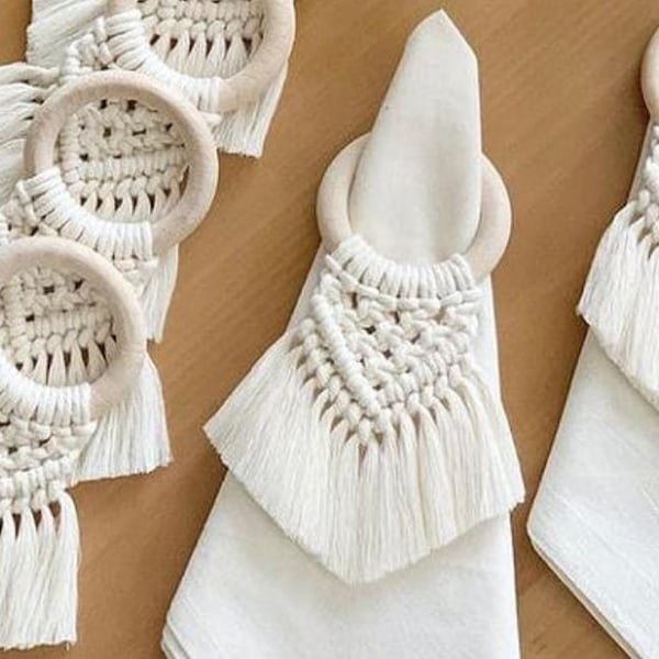 Macrame Napkin Rings - Etsy