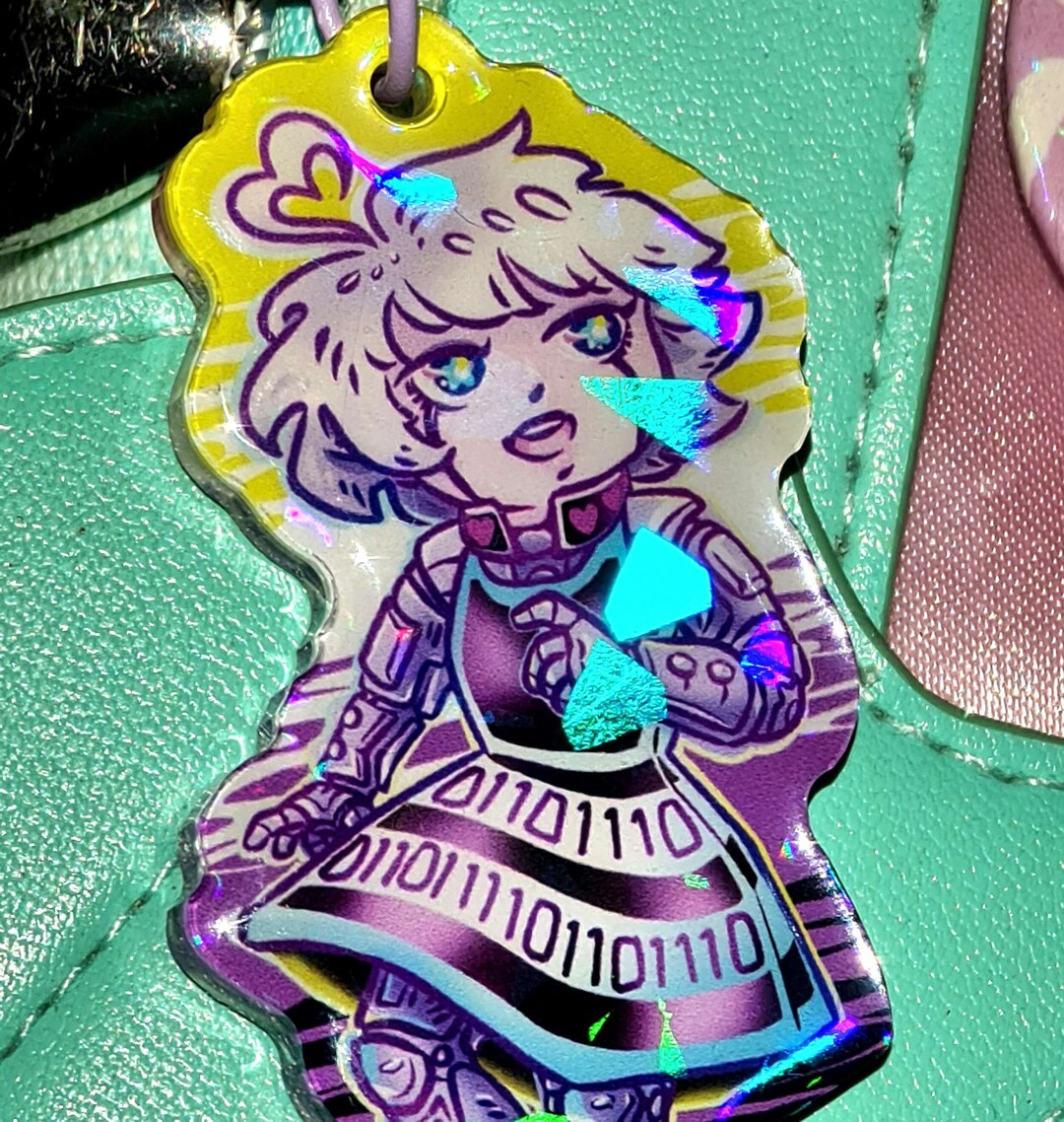 K1-B0 Non-binary Epoxy Holographic Keychain Charm - Etsy
